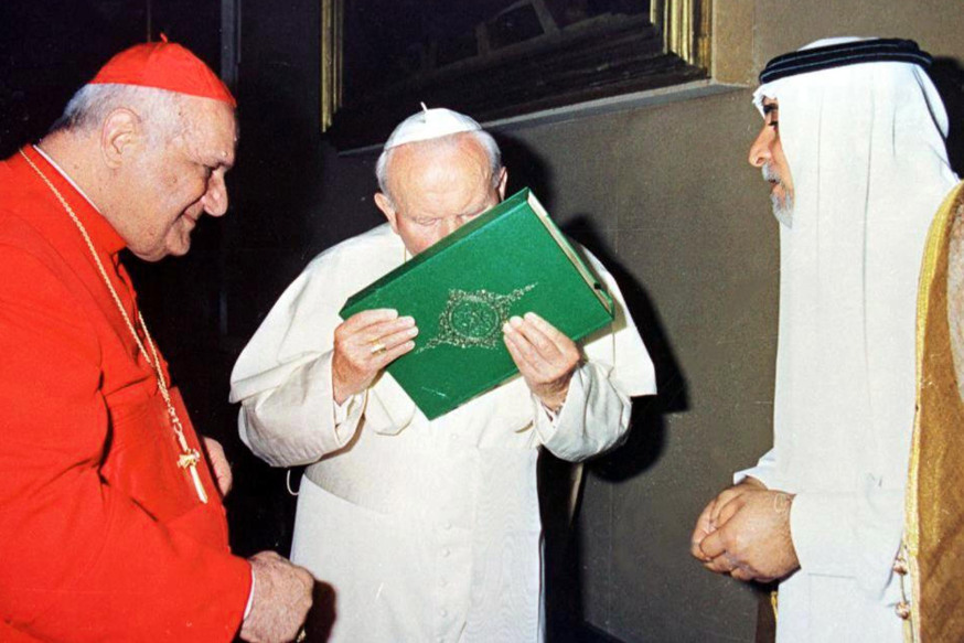 The unholy former Pope John Paul II kissing the unholy Koran which ...