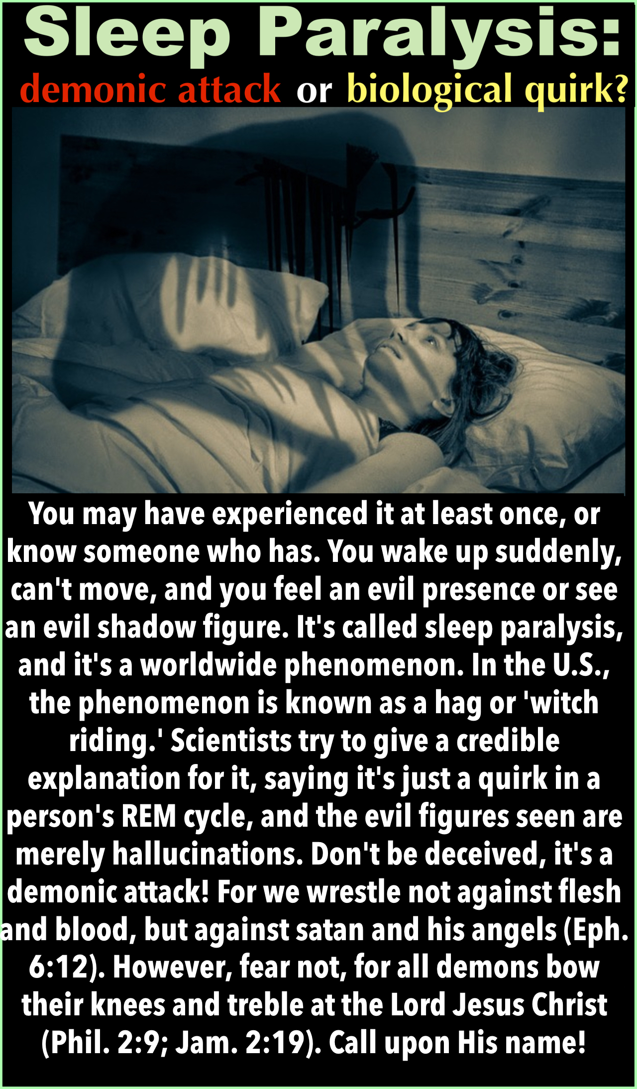 Sleep Paralysis: Demonic Attack or Biological Quirk? – Jesus Truth ...
